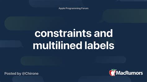 Constraints And Multilined Labels Macrumors Forums
