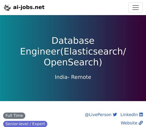 Hiring Database Engineerelasticsearch Opensearch Remote Rai