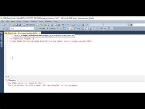 MSSQL Fix Error There Is Already An Object Named In The Database YouTube