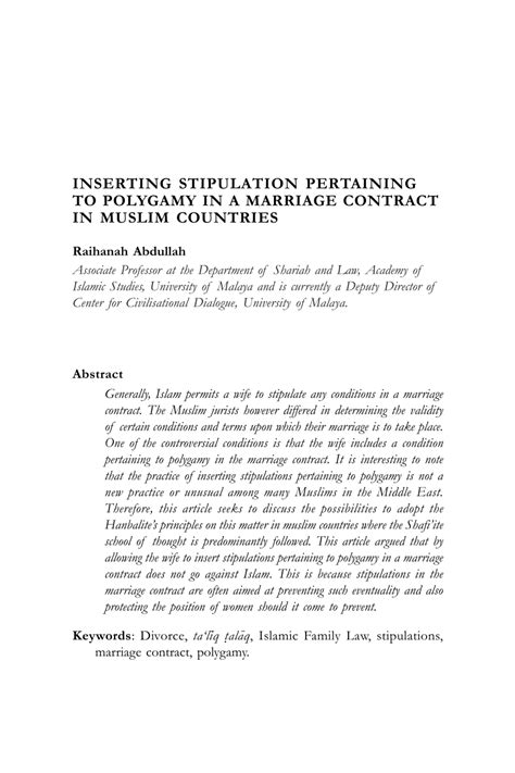 Islamic Divorce Agreement Template
