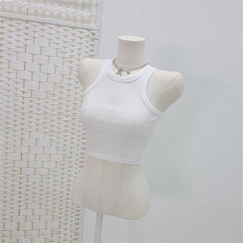 룸제이 11할인유니크힙섹시 퓨얼 골지 레이어드 이너 슬림핏 탱크 탑 홀터넥 크롭 나시티