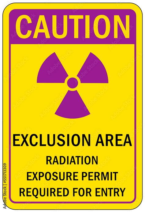 Radiation Area Warning Sign And Labels Exclusion Area Radiation