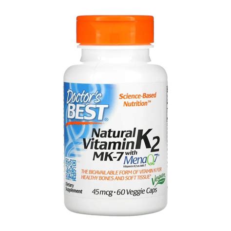 Doctors Best Natural Vitamin K2 Mk7 And Menaq7 45mcg 60 Landys Chemist