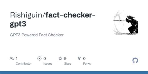 GitHub Rishiguin Fact Checker Gpt3 GPT3 Powered Fact Checker
