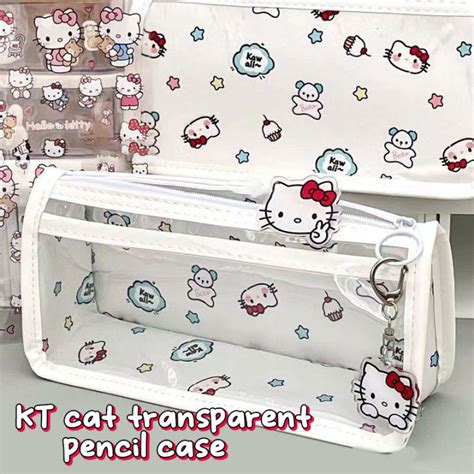 Clear Hello Kitty Pencil Case Sanrio Pochacco Pen Bag Capybara Cosmetic