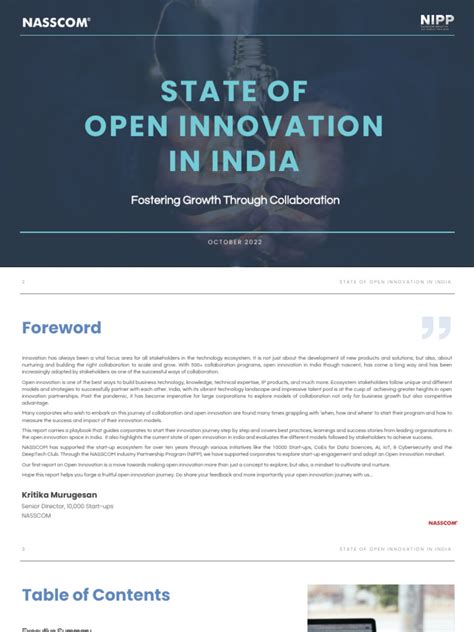 Nasscom Open Innovation Final Oct 20220 Pdf Startup Company