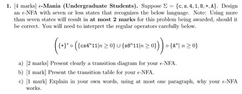 Solved Suppose Σ c s A Design an ϵ NFA with Chegg com