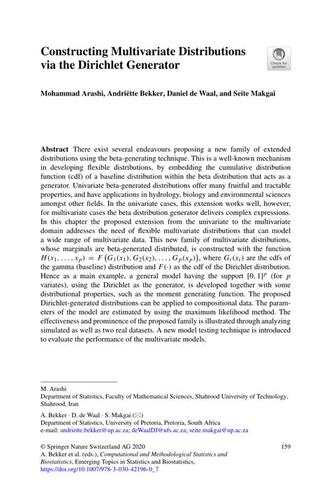 Pdf Constructing Multivariate Distributions Via The Dirichlet Generator