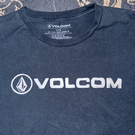 Volcom Tee Navy Size Large In Good Condition Depop