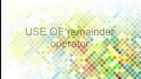 Use Of Remainder Operator By C Programming Youtube