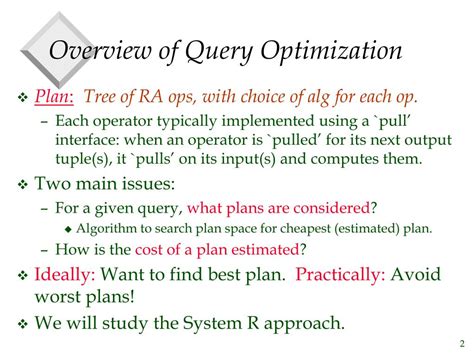 Ppt Relational Query Optimization I Cost Estimation Powerpoint