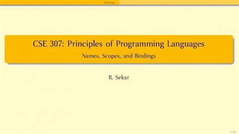 Pdf Cse 307 Principles Of Programming Languagescse 307 Principles