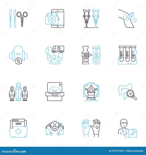 Biotech Linear Icons Set Genomics Bioreactors Proteomics Gene