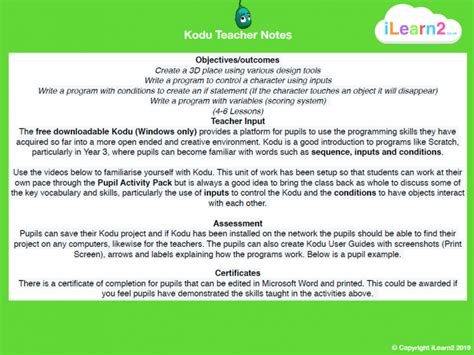 Ilearn2 Kodu Activities For Ks2 Computing Ict Teachwire Teaching Resource