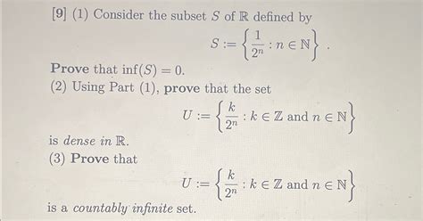 9 1 ﻿consider The Subset S ﻿of R ﻿defined