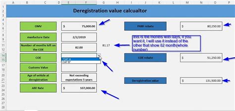 Entry 10 By AAGGMM For Build A Excel Model To Calculate The Cost Of A Car In Singapore Freelancer