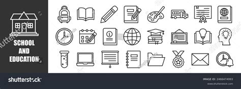 School Education Icon Set Design Elements Stock Vector Royalty Free 2466474993 Shutterstock