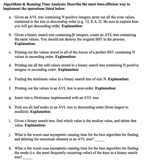 Solved Algorithms And Running Time Analysis Describe The Most