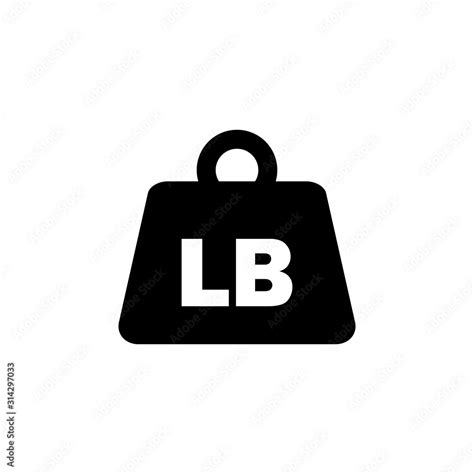 Pounds Icon Block For Weight Lifting And Scale Mass Symbol Stock