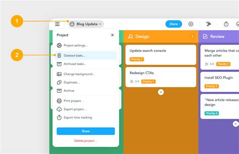 Delete And Restore Tasks MeisterTask