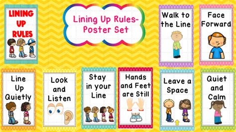 Mash 1st 2nd Class Lining Up Rules And Expectations Poster Set