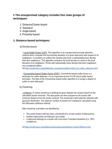 Anomalies Detection Algorithms Report Pdf Cluster Analysis Outlier