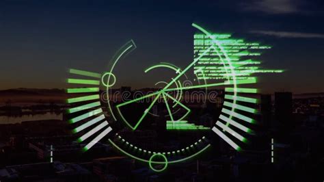 Animation Of Scope Scanning And Data Processing Over Landscape Stock Footage Video Of