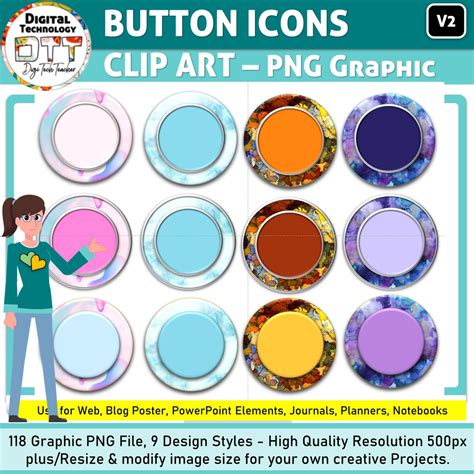 button icon clipart 2 web button icon clipart digital planner buttons icons powerpoint
