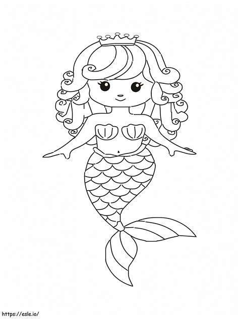 巻き毛の人魚 ぬりえ 塗り絵