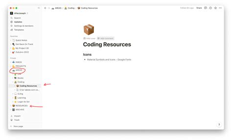 how to organize page in para method r notion