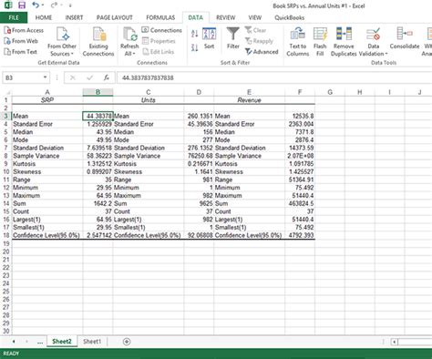 Descriptive Statistics Excel 2016 Tamiaminspencer