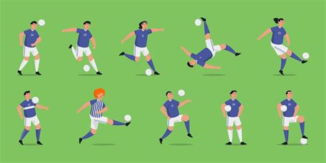 축구 선수 캐릭터 일러스트레이션 프리미엄 벡터