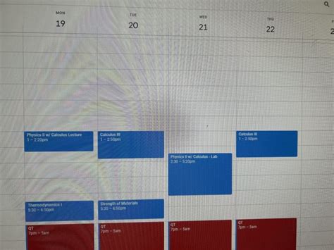 Fall Class Schedule Rengineeringstudents