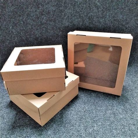 Jual Box Tart Kotak Kue Kraft Persegi Display Karton E Flute Shopee Indonesia