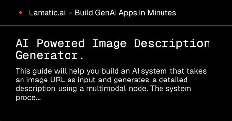 Ai Powered Image Description Generator Lamatic Ai Guides