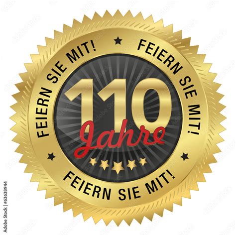 110 Jahre Jubiläum - Feiern Sie mit! Stock Vector | Adobe Stock