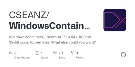 Github Cseanzwindowscontainers Windows Containers Classic Asp