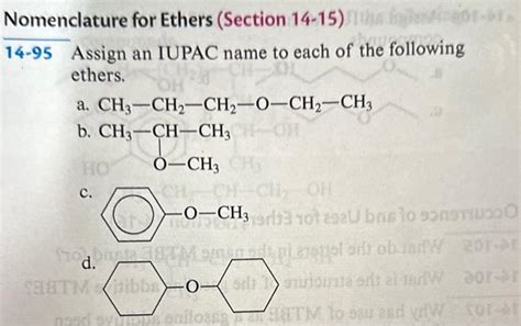 Solved I 95 Assign An Iupac Name To Each Of The Following
