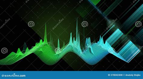 Abstract Background Noisy Graph Curved In A Sinusoid On Dark