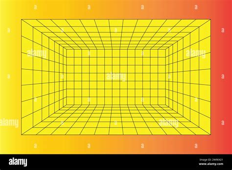 Perspective Grid Room Background Vector Illustration Stock Vector Image