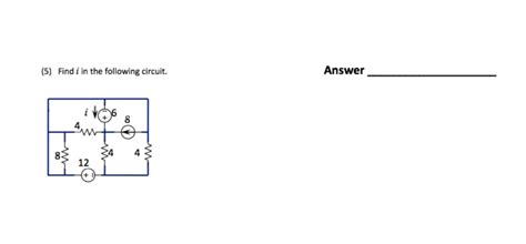 Solved Find I In The Following Circuit Using Basic KVL KCL Chegg