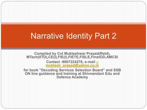 Narrative Identity Part 2 Pptx