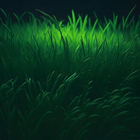 Premium Ai Image Green Grass In The Dark Having A Soft Light On Its Surface