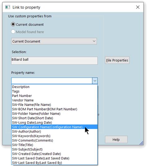 Link Sketch Text To File Properties In Solidworks Goengineer