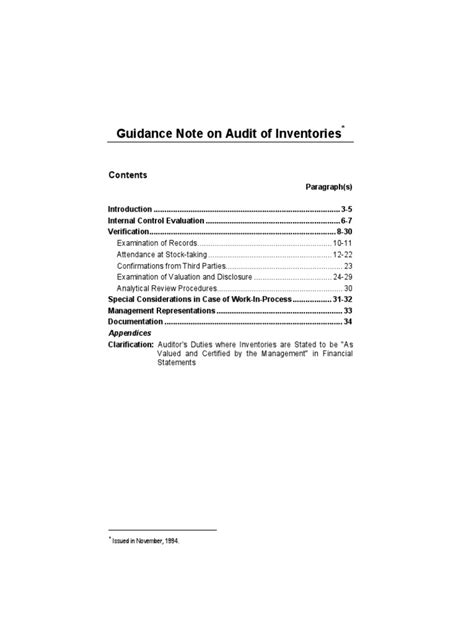 Audit Of Inventories Pdf Audit Inventory