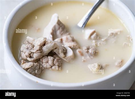 Tripe Brain Soup Iskembe Corbasi Turkish Traditional Hangover Cure At Local Restaurant Stock