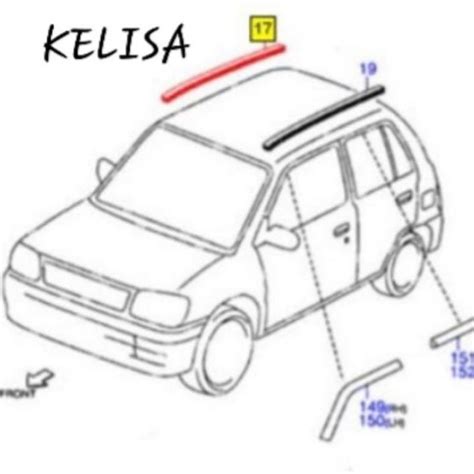 Original Perodua Kelisa Roof Moulding Rubber Lh Rh Getah Bumbung Lazada
