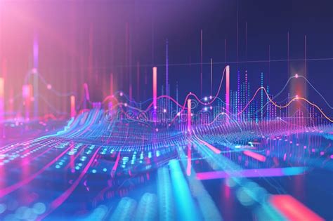 Abstract Digital Data Visualization Vibrant Glowing Lines And Points