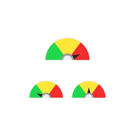 게이지 차트 미터 요소입니다 대시보드 표시 패널 표시기 평면 디자인의 속도계 프리미엄 벡터