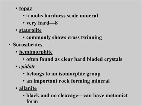 Silicates In Geology Based Ppt